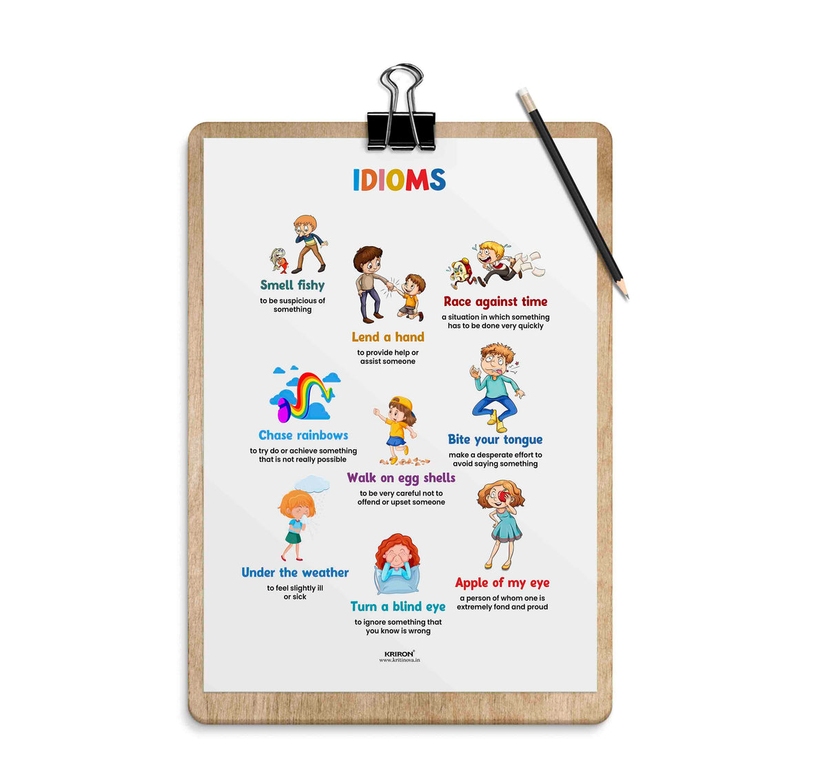 Idioms Part 2, Vocabulary Poster, Educational English Poster, Kids Roo ...