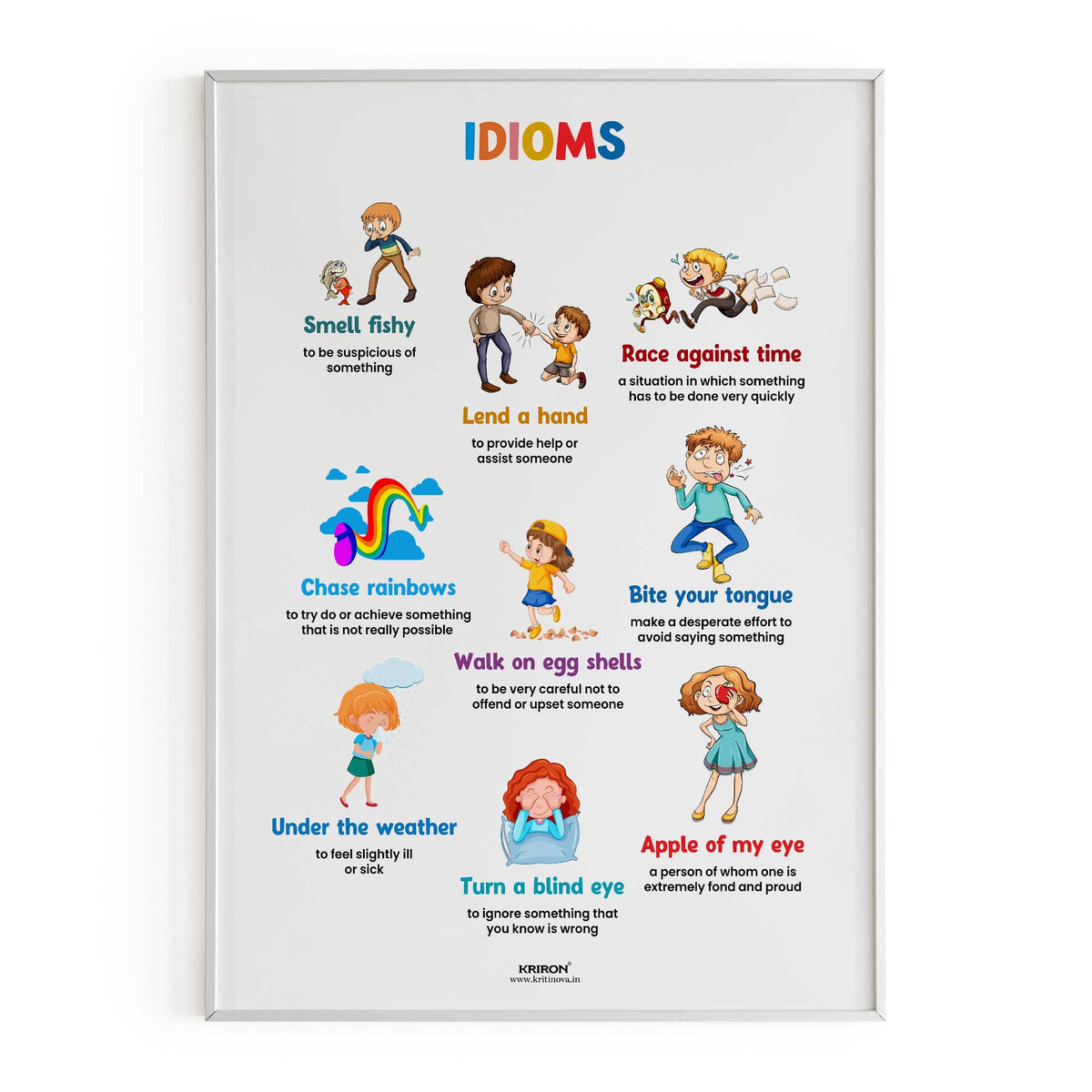Idioms Part 2, Vocabulary Poster, Educational English Poster, Kids Roo ...