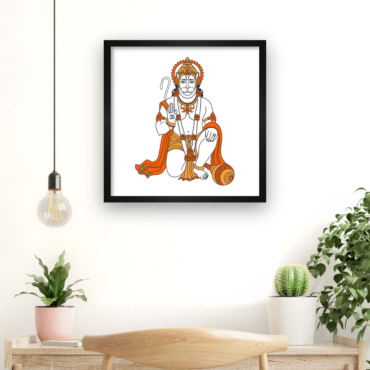 Hanuman Wall Art, Lord Hanuman Wall Art, Hindu God Framed Wall Art ...