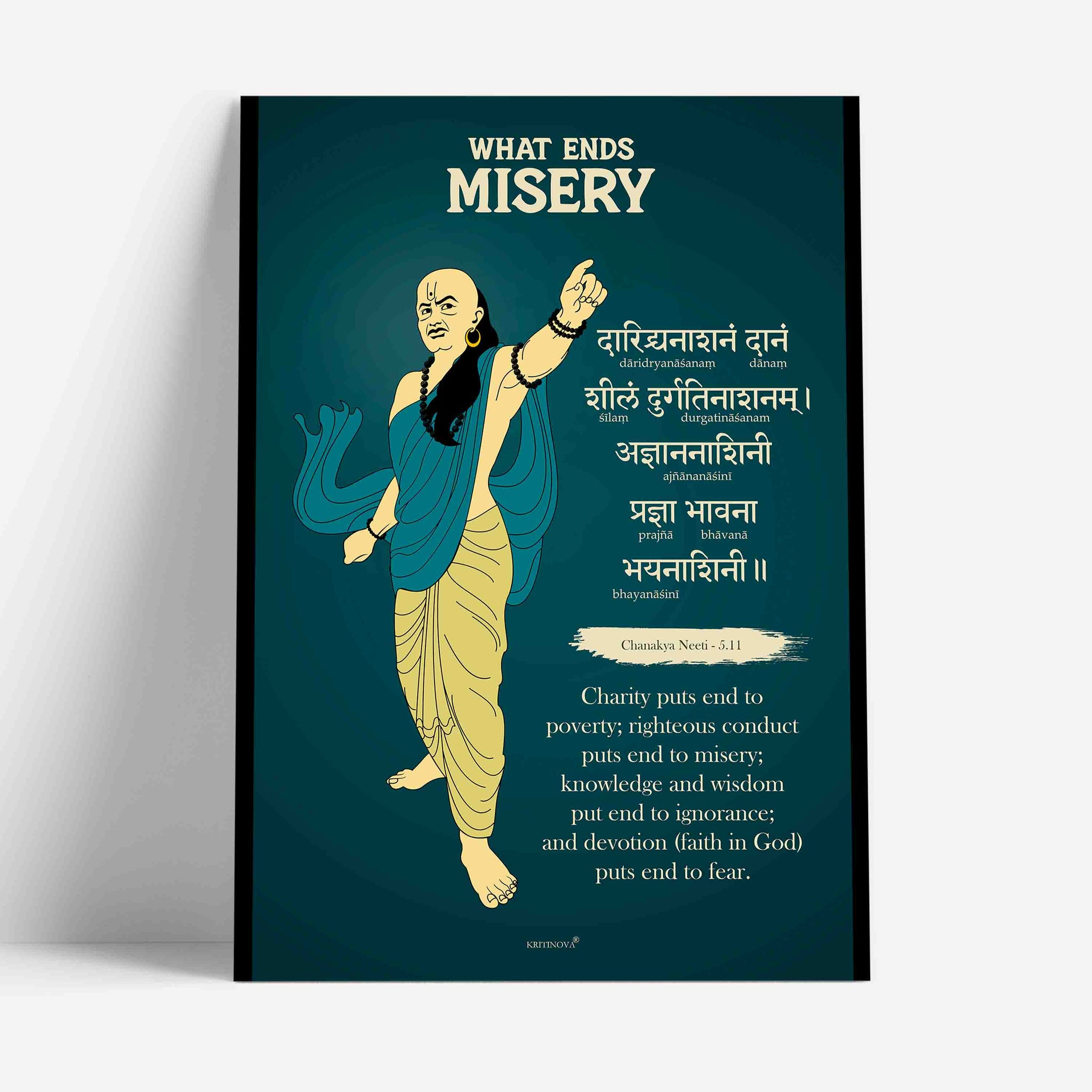 Set of 4 Chanakya Neeti Wall Art, Sanskrit Wall Art, Chanakya Quotes W ...