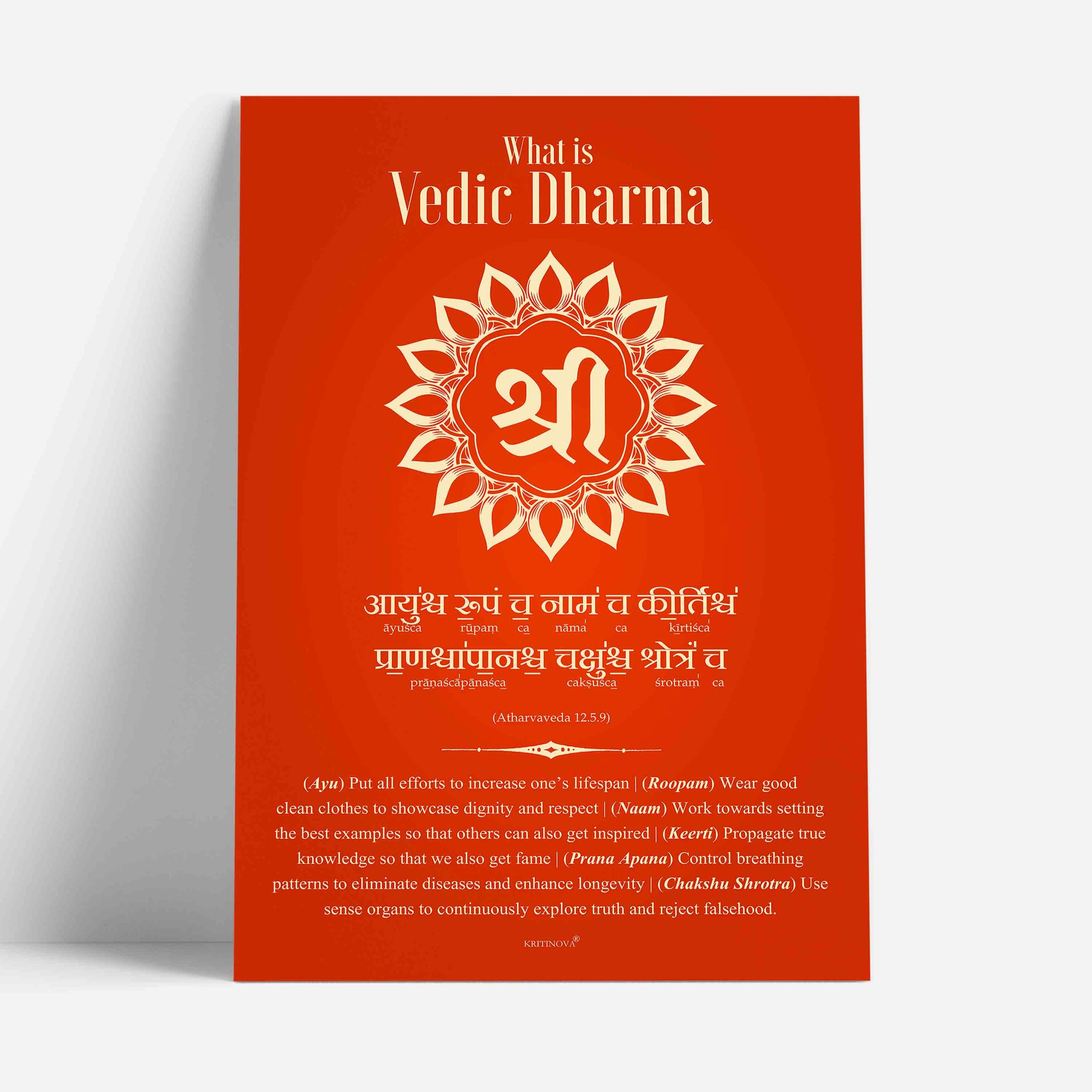 Set of 4 What is Vedic Dharma Poster, Definition of Dharma, Atharvaved ...