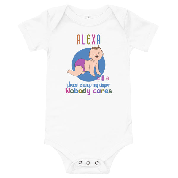 Alexa, Please change my diaper, Baby short sleeve one piece, Funny Bab ...